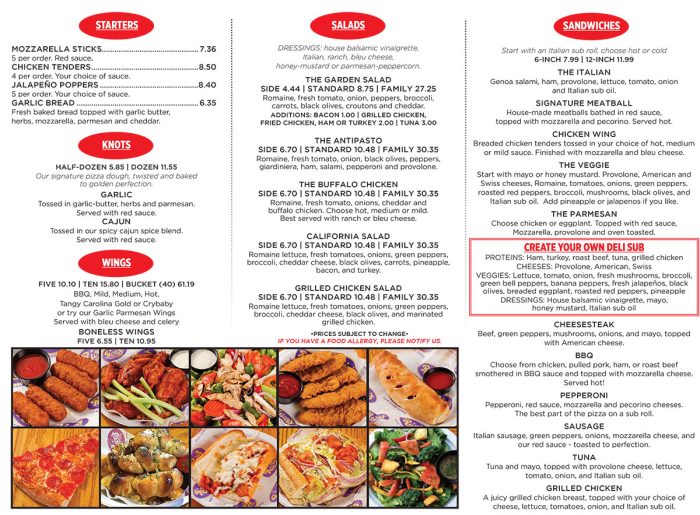 Menu - Rico's Pizza : Rico's Pizza